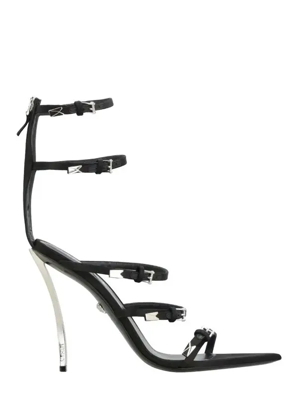 Versace Pin-point Leather Sandals - Black