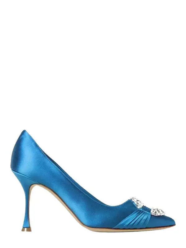 Manolo Blahnik Crystal-embellished Heeled Pumps - Blue