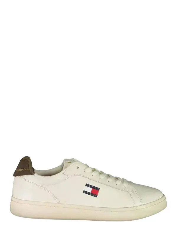 Tommy Hilfiger Logo-patch Leather Sneakers - Neutrals