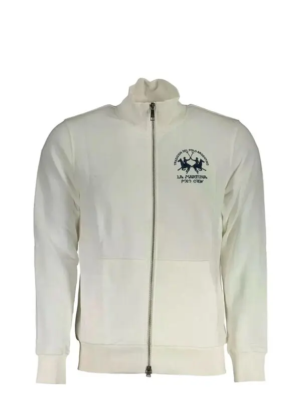 LA MARTINA Logo-embroidered Zip-up Sweatshirt - White