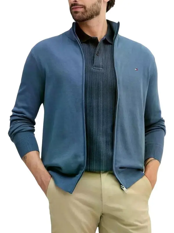 Tommy Hilfiger Cotton Zip-up Cardigan - Blue
