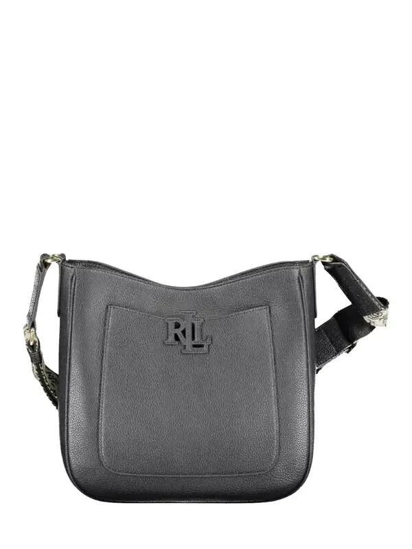Polo Ralph Lauren Monogram Pebbled Leather Tote - Black