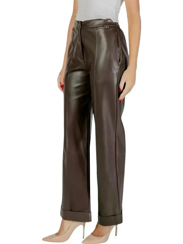 Liu Jo Pressed-crease Turn-up Trousers - Brown