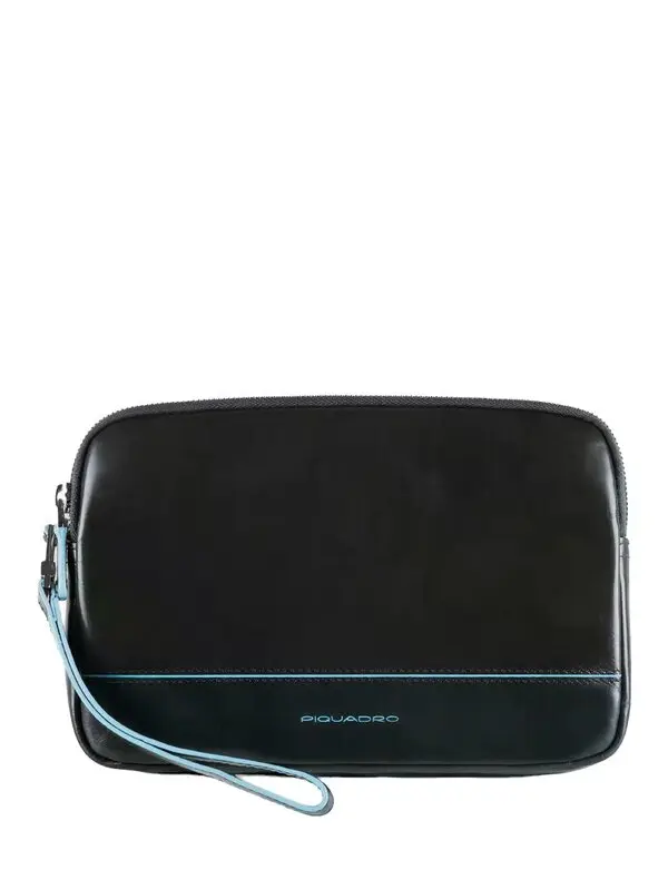 PIQUADRO Leather Wristlet Clutch - Black