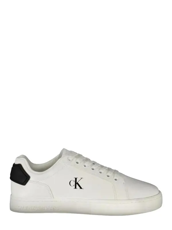 Calvin Klein Logo-print Leather Sneakers - White