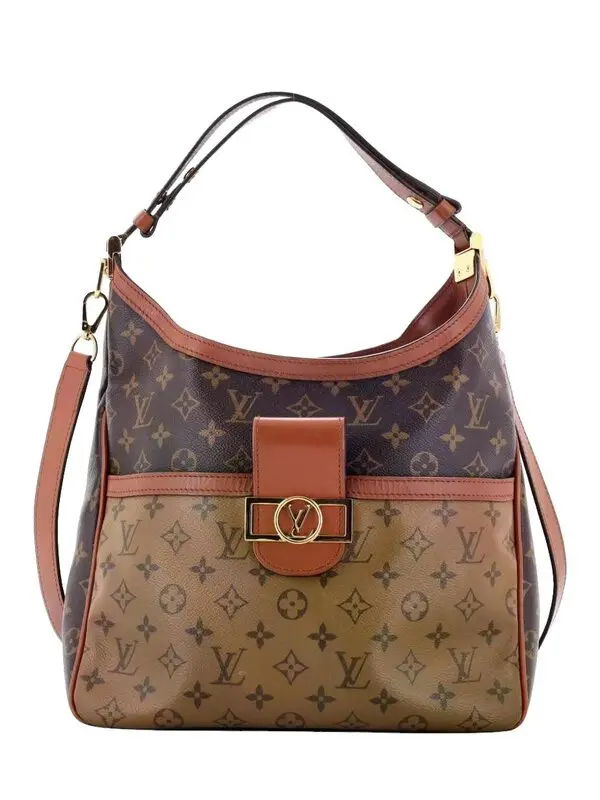 LOUIS VUITTON Dauphine Reverse Monogram Canvas Mm Hobo Bag - Brown