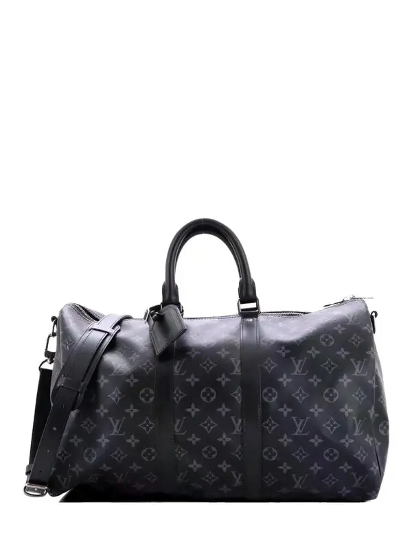 LOUIS VUITTON Keepall Bandouliere 45 Travel Bag Monogram Eclipse Canvas - Black