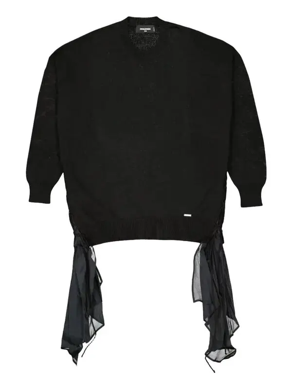 Dsquared2 Side-slit Lace-up Sweater - Black