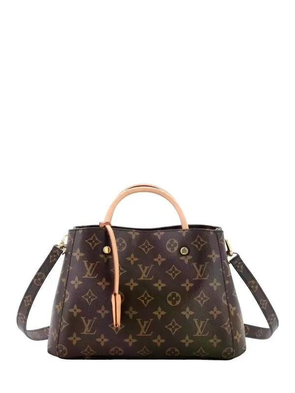 LOUIS VUITTON Montaigne Handbag Monogram Canvas Bb Satchel - Brown