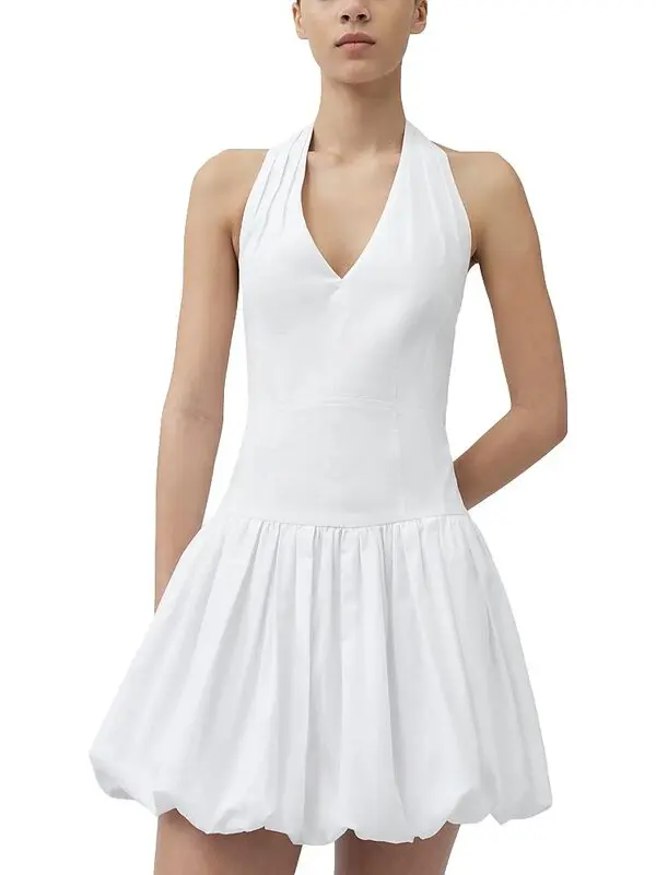 Simkhai Brooke Cotton Halter Mini Dress - White