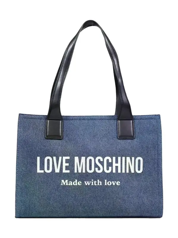 Moschino Logo-print Denim Tote - Blue