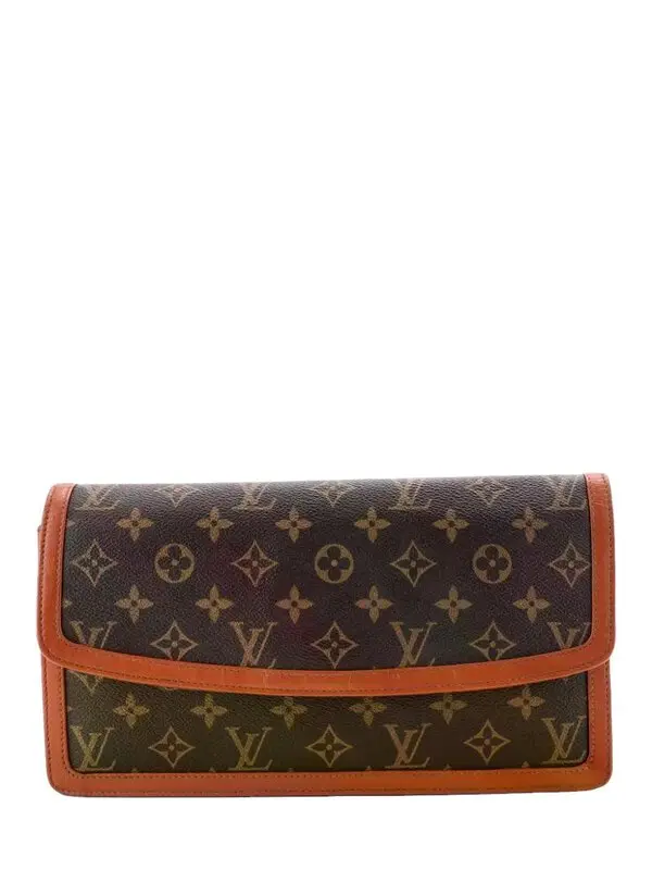 LOUIS VUITTON Dame Pochette Monogram Canvas Gm Clutch Bag - Brown