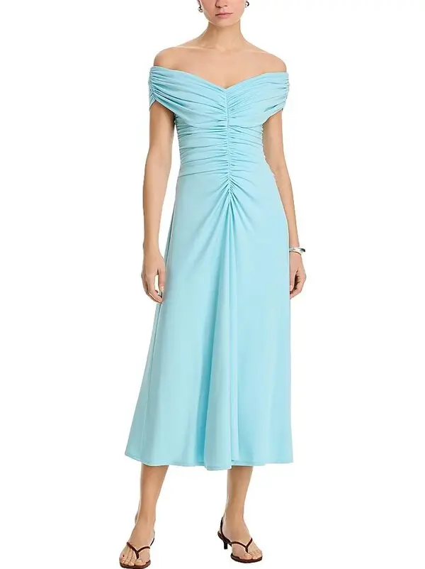 Simkhai Sheyda Draped Jersey Midi Dress - Pool