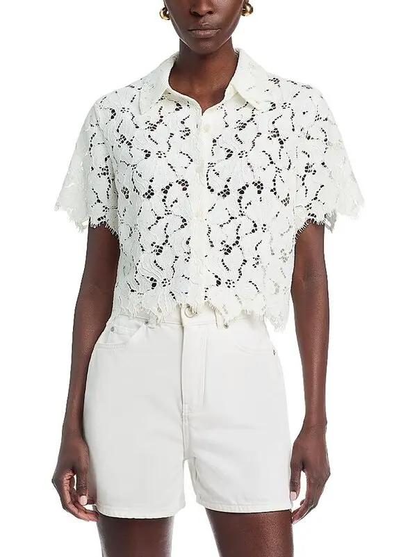 Simkhai Annabelle Lace Top - White