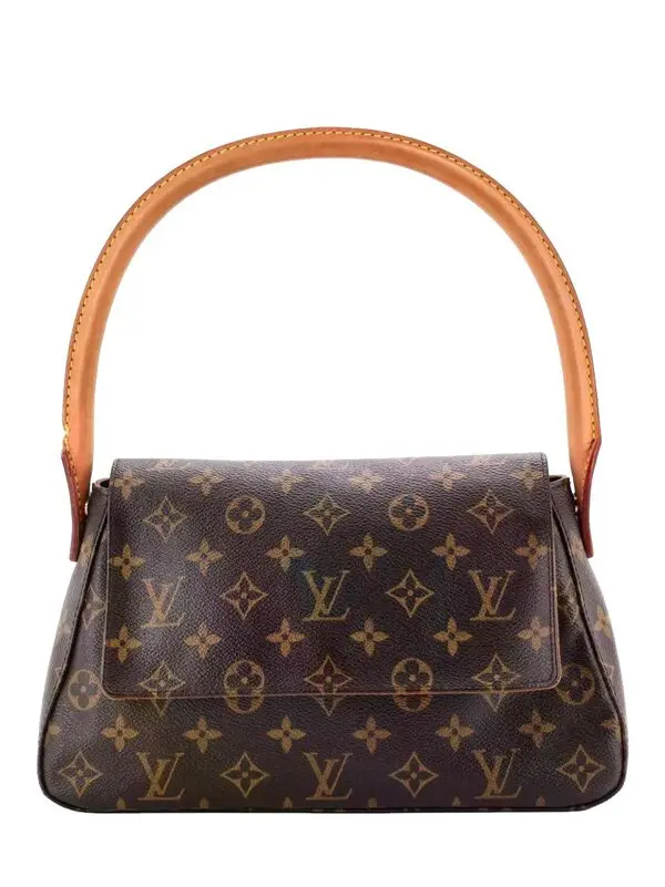 LOUIS VUITTON Looping Handbag Monogram Canvas Mini Satchel - Brown