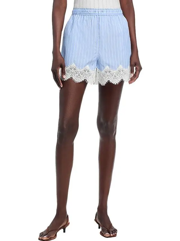 Simkhai Lace Hem Shorts - Oxford Blue