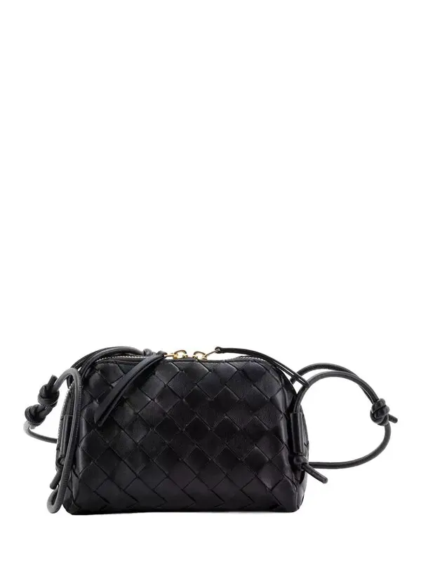 Bottega Veneta Concert Pouch Intrecciato Nappa Mini Crossbody Bag - Black