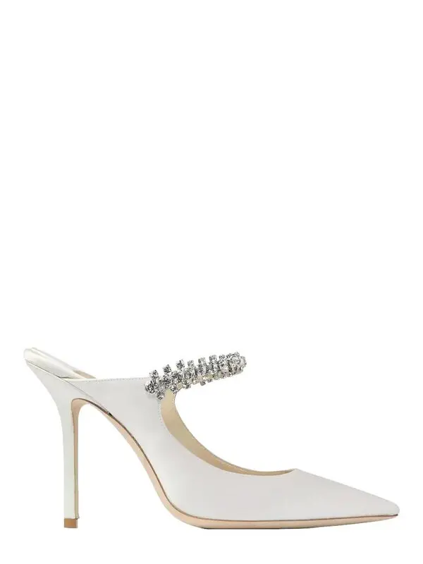 JIMMY CHOO Bing Crystal-embellished Heeled Pumps - White