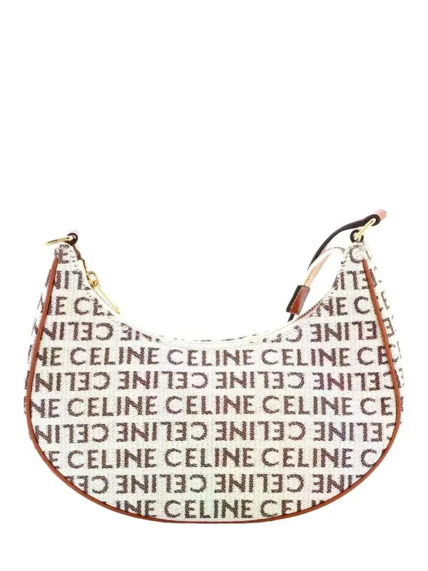 Celine Ava Bag All Over Logo Jacquard Small Shoulder Bag - Neutrals
