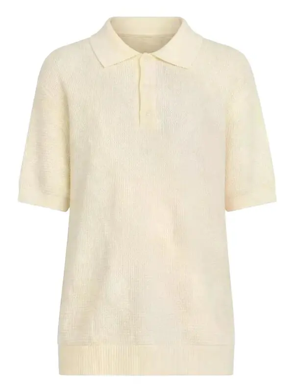 Sandro Waffle-knit Cotton Polo Shirt - Neutrals