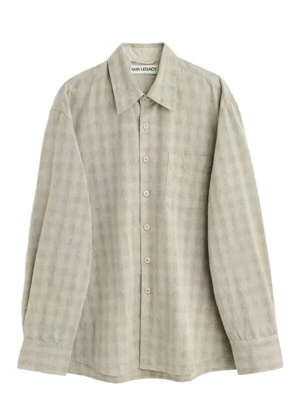 Our Legacy Above Check-pattern Patch-pocket Shirt - Neutrals