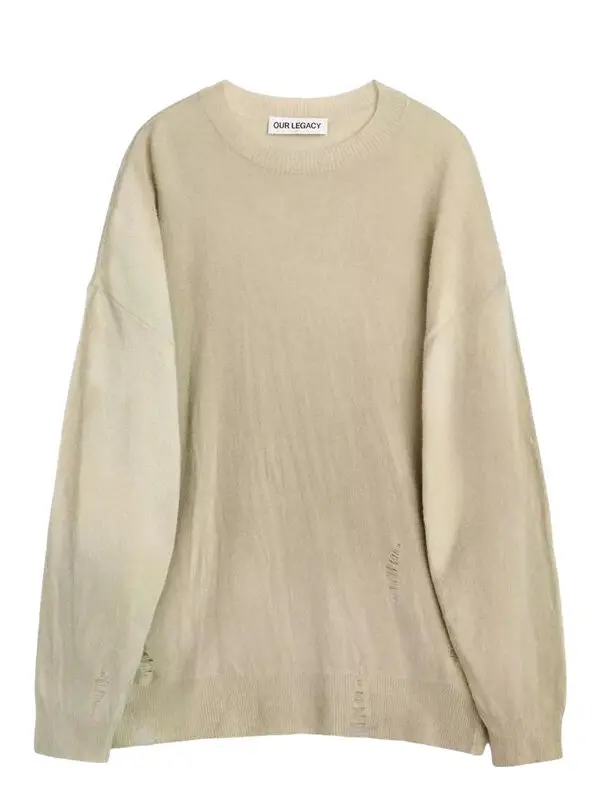 Our Legacy Crew Neck Distressed Sweater - Neutrals