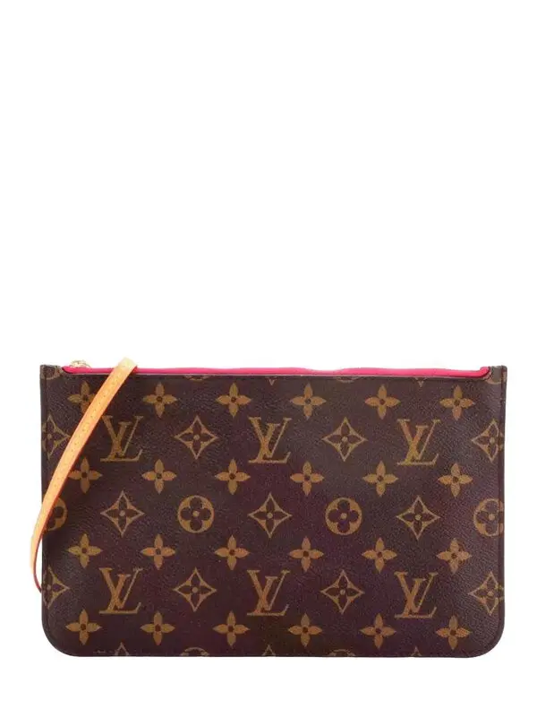 LOUIS VUITTON Neverfull Pochette Monogram Canvas Large Pouch - Brown