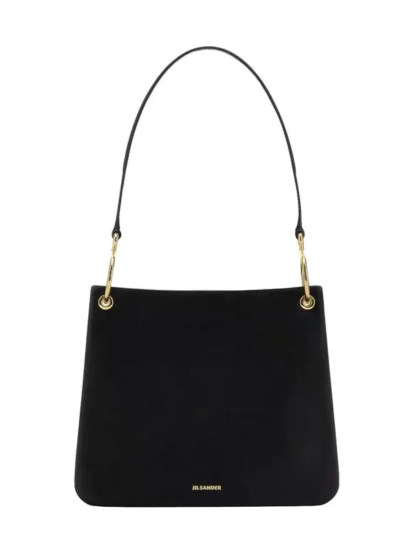 JIL SANDER Ring-detail Shoulder Bag - Black