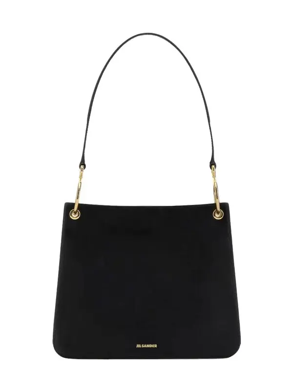 JIL SANDER Ring-detail Shoulder Bag - Black
