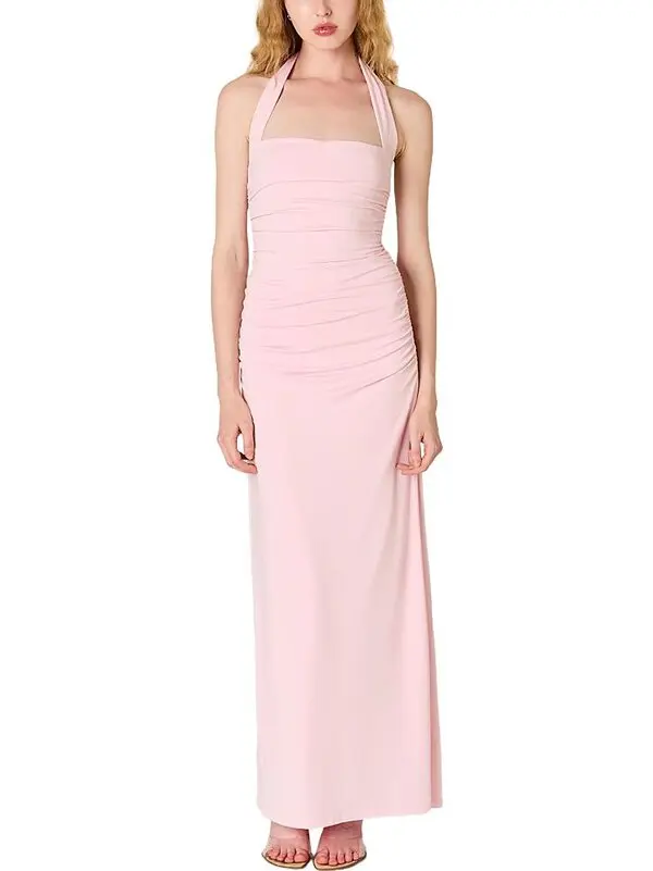 NIA Aliento Halterneck Maxi Dress - Blush