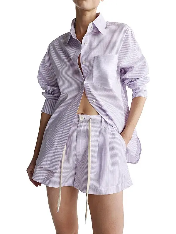 DL1961 Faye Oversized Shirt - Lilac Stripe