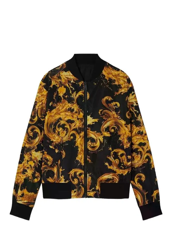 Versace Reversible Baroque-print Bomber Jacket - Black