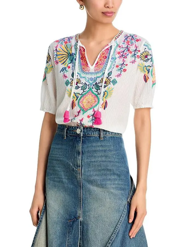 Johnny Was Margot Short Sleeve Top - Natural Ggt