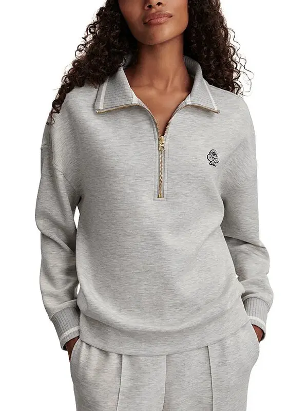 Varley Bertie Half Zip Sweatshirt - Light Grey