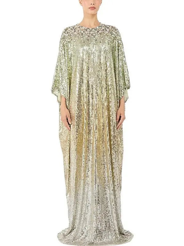 Jenny Packham Fontaine Sequin-embellished Maxi Dress - Marmo Green