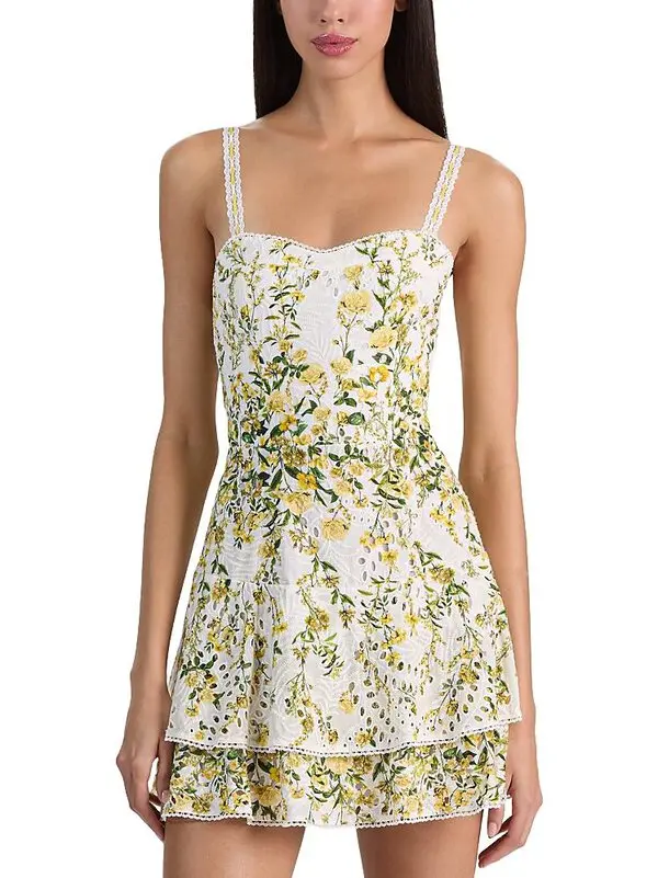 Alice + Olivia Meredith Sweetheart Mini Dress - Fresh Air Butter