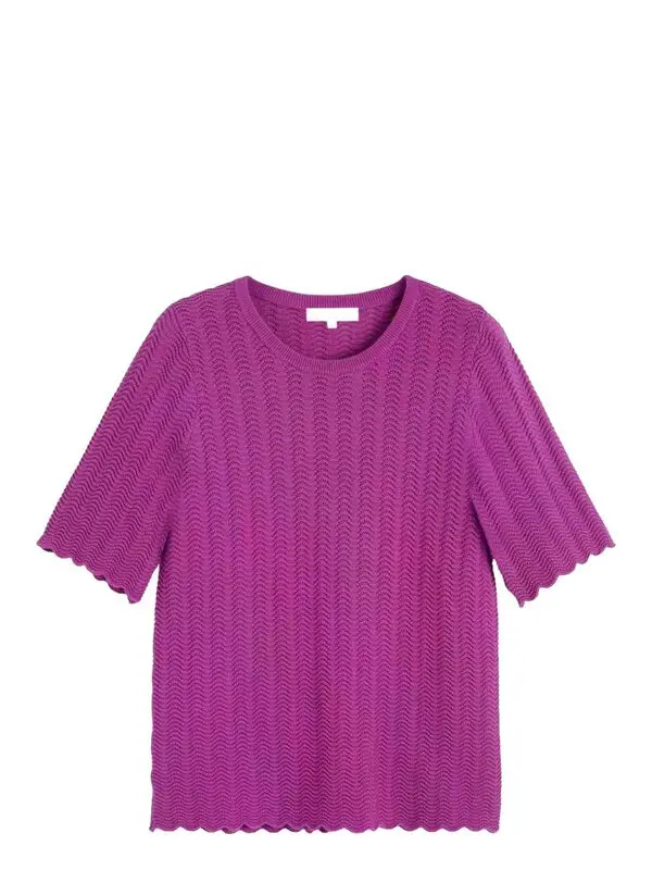 Chinti & Parker Crochet Knit T-shirt - Pink