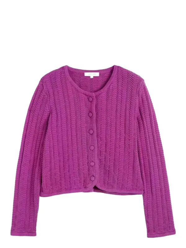 Chinti & Parker Crochet Knit Cardigan - Pink
