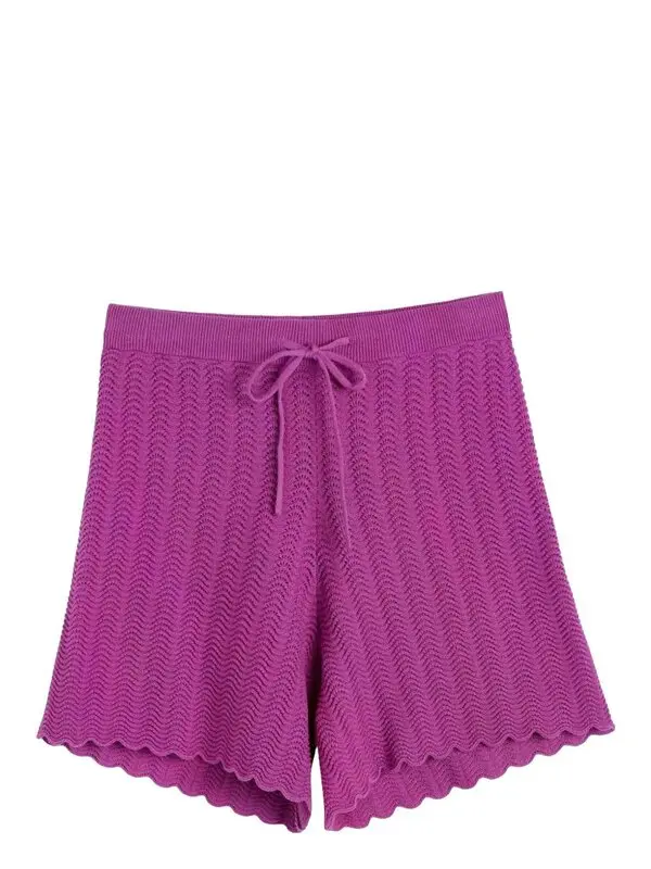 Chinti & Parker Crochet Knit Shorts - Pink
