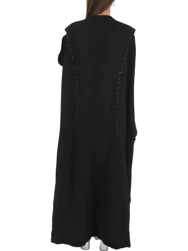 MAISON MARGIELA Double-breasted Frayed Wool Coat - Black