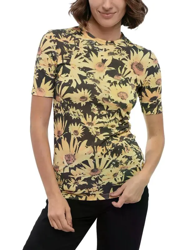 JIL SANDER Sunflower Print T-shirt - Neutrals