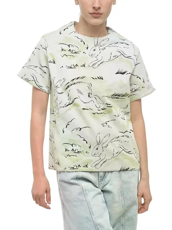 JIL SANDER Rabbit-print T-shirt - Green