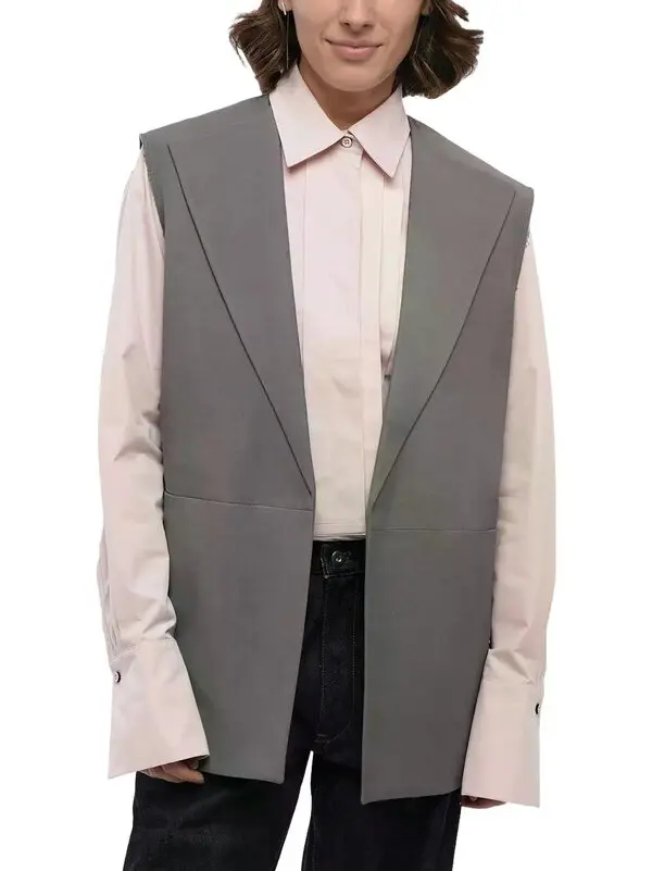 JIL SANDER Cotton Sleeveless Vest - Grey