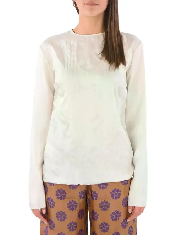 MAISON MARGIELA Embossed Long-sleeve Top - White