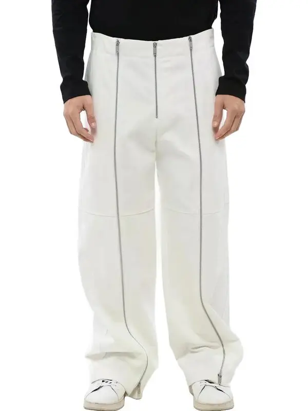 JIL SANDER Zip-detail High-rise Trousers - White