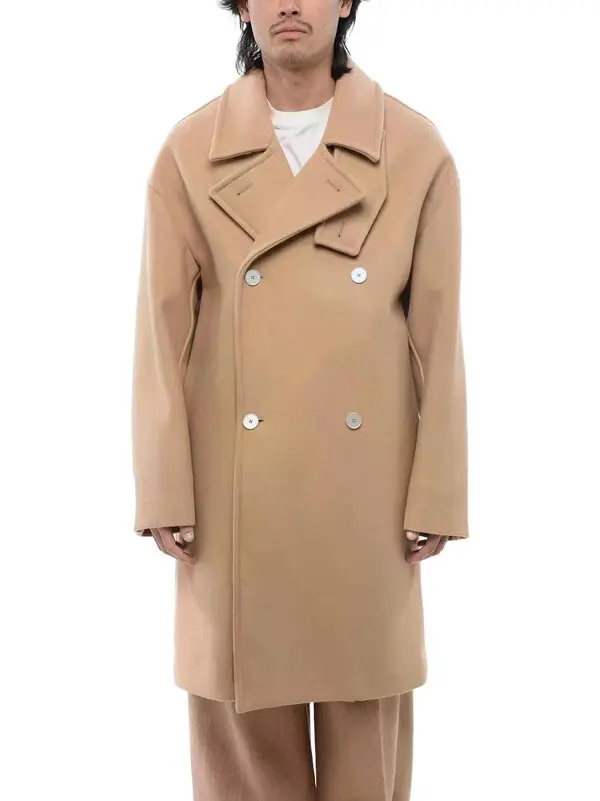 JIL SANDER Double-breasted Wool Coat - Neutrals