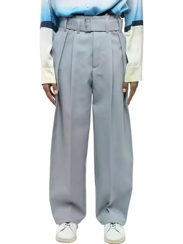 JIL SANDER Double-pleated Wide-leg Trousers - Blue