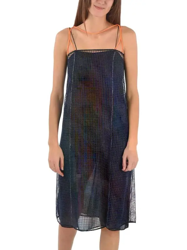 MAISON MARGIELA Mesh-paneled Midi Dress - Blue