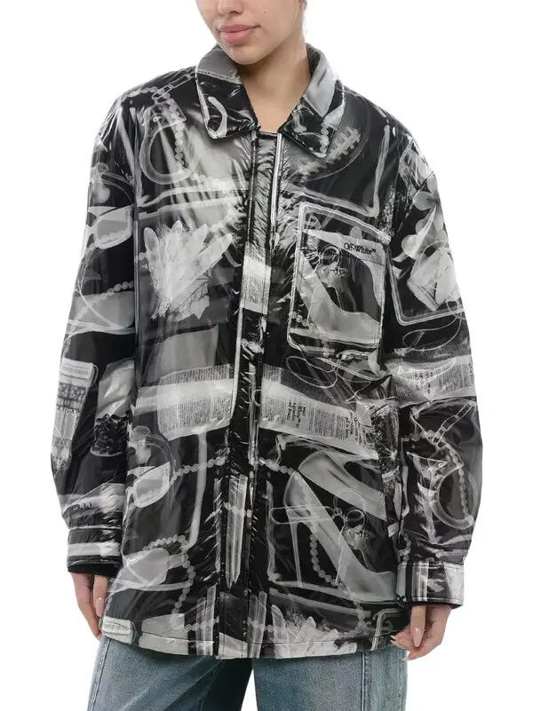 Off-White Printed Shirt Jacket - Black