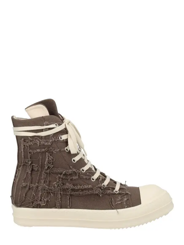 Rick Owens Sneaker Alta In Denim - Brown